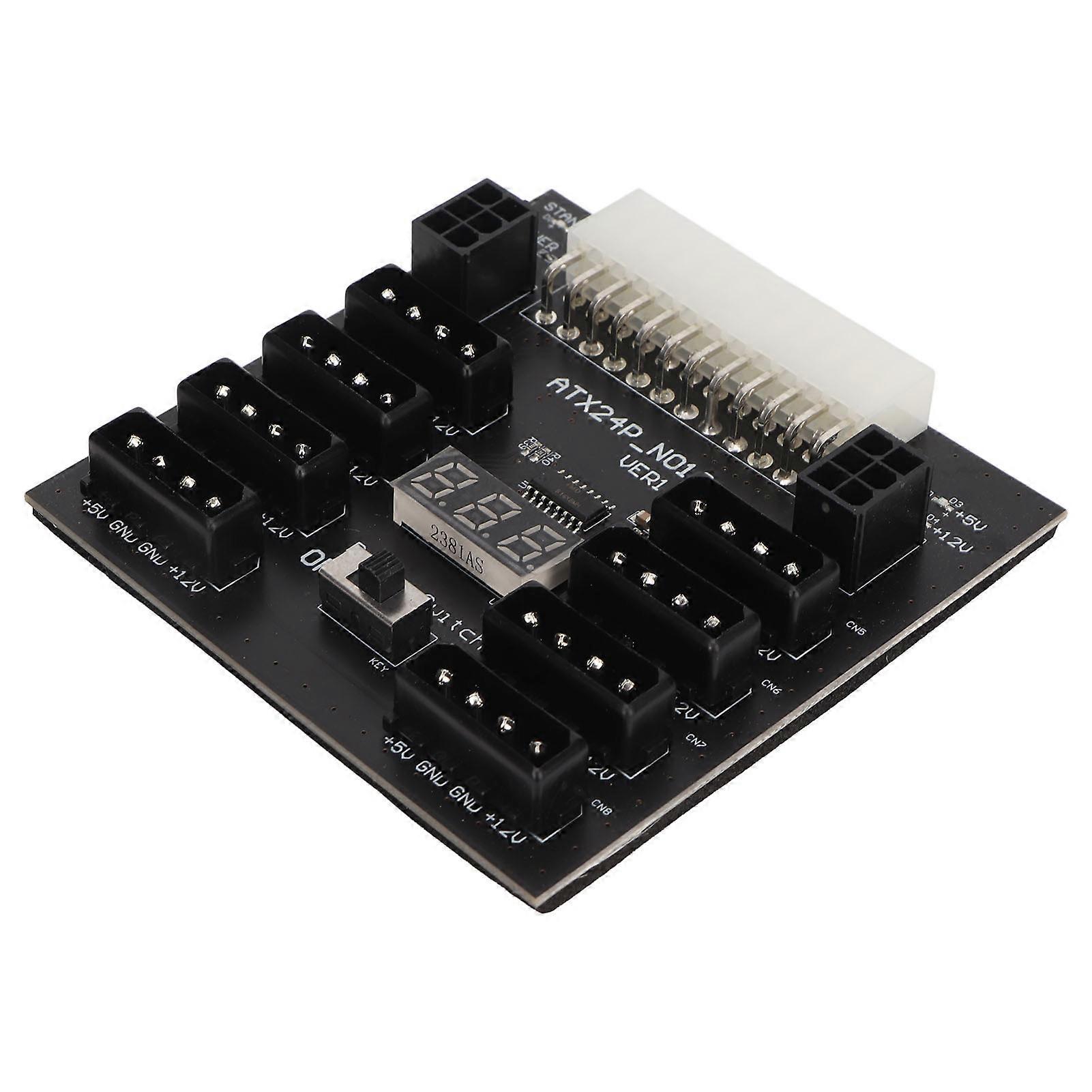 ATX PSU Power Board 5V 12V Output 24Pin to 8X 4Pin Plus 2X Voltage ...
