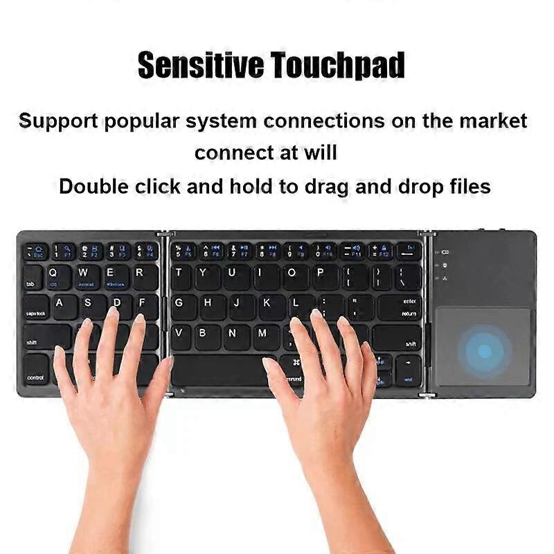 Wireless Folding Keyboard Bluetooth Keyboard With Touchpad For Windows, Android, IOS,Phone,Multi ...