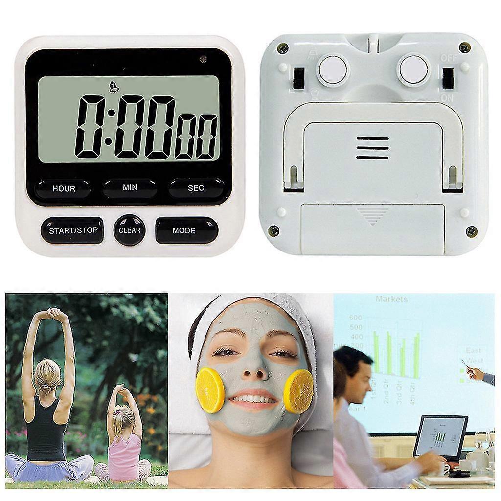 Large Screen Digital Kitchen Timer Countdown Loud Time Management Alarm ...