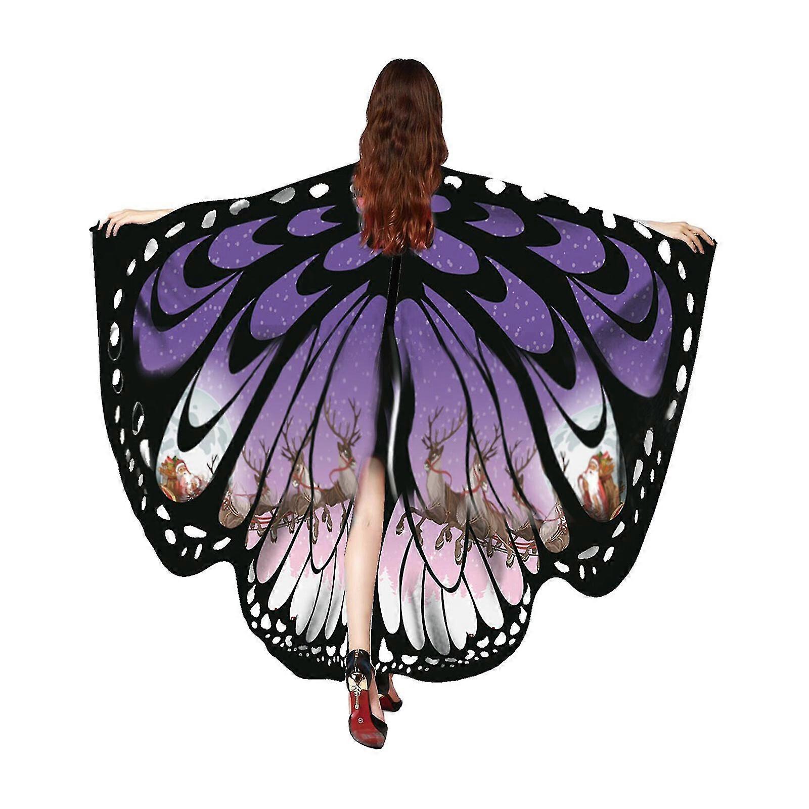 Anime Cosplay Wings Butterfly Shawl Pendant Adult Rotating Black Dance ...