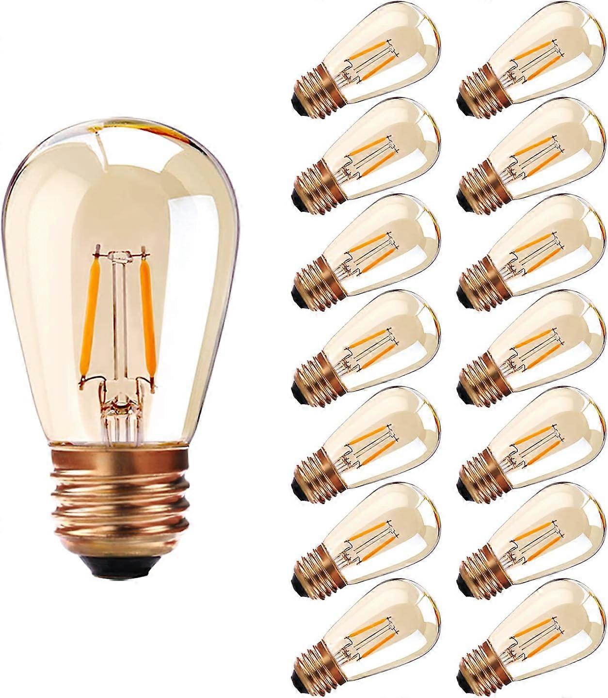 E14 LED Bulb Outdoor Lights, E27 Edison Screw LED Light Bulb, 1W LED Filament Replacement Bulb ...
