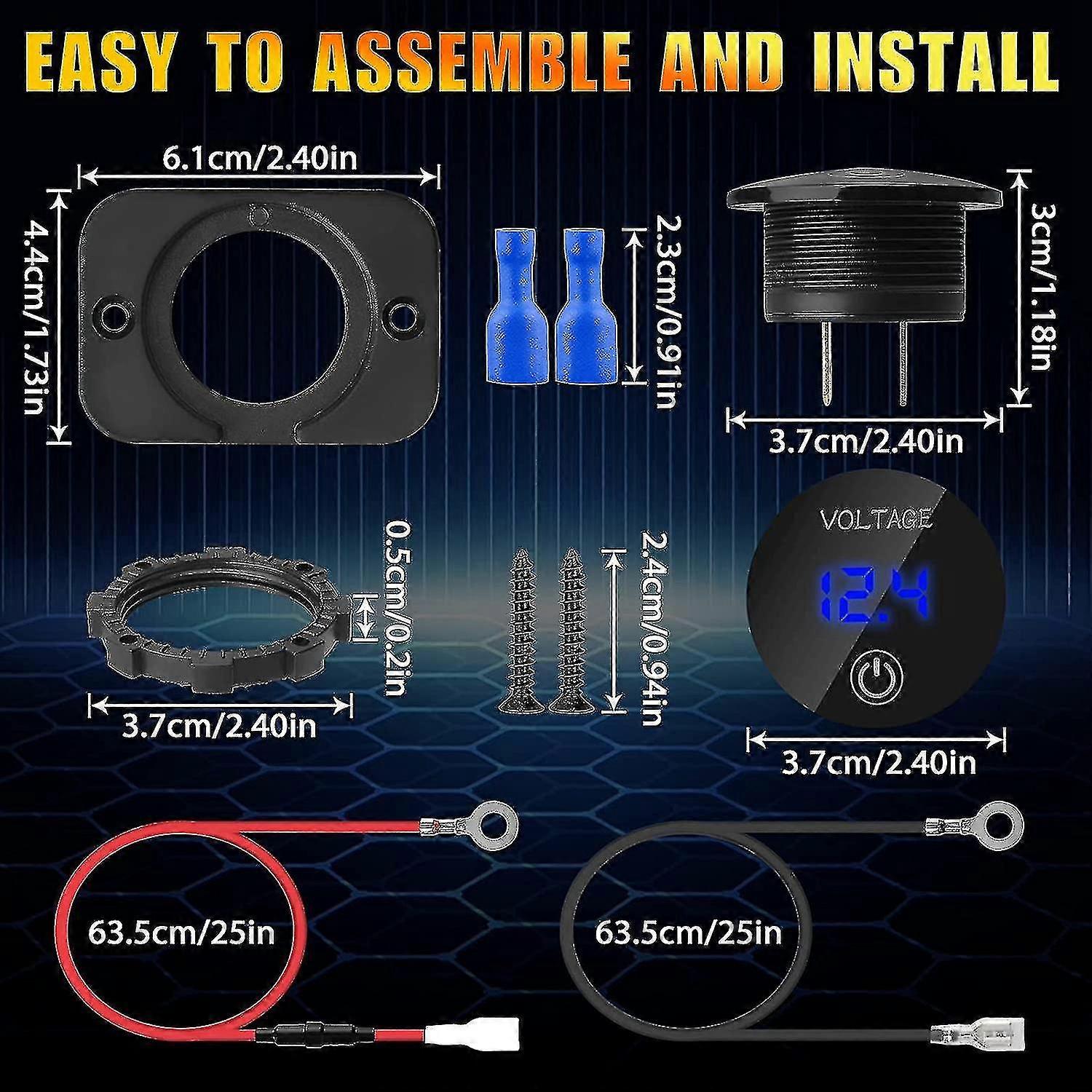 12v Voltage Gauge With Contact Switch Digital Display Dc12v 24v ...