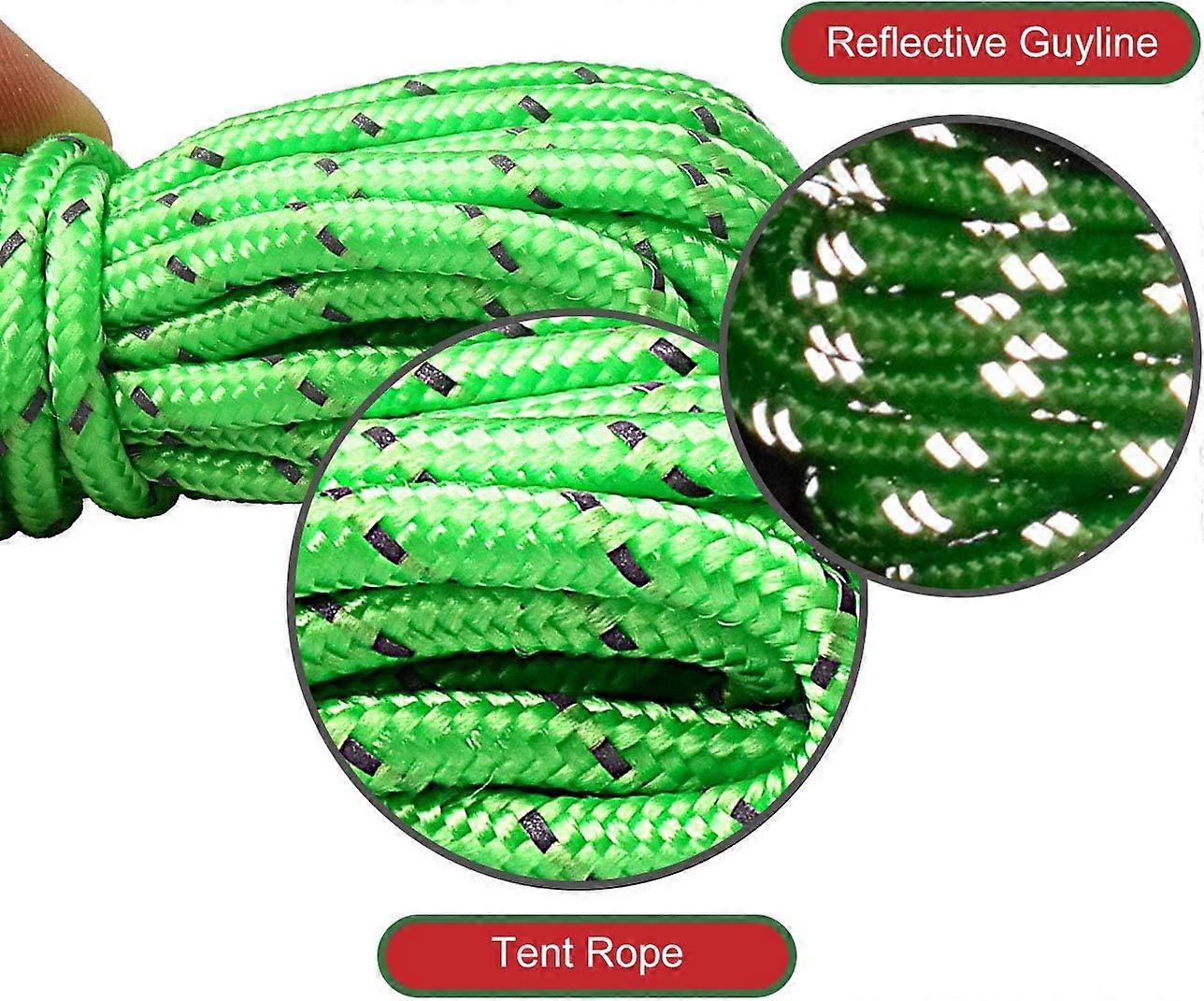 8 Pack Reflective Tent Guy Ropes, Light-Weight Tent Guide Lines Cord ...