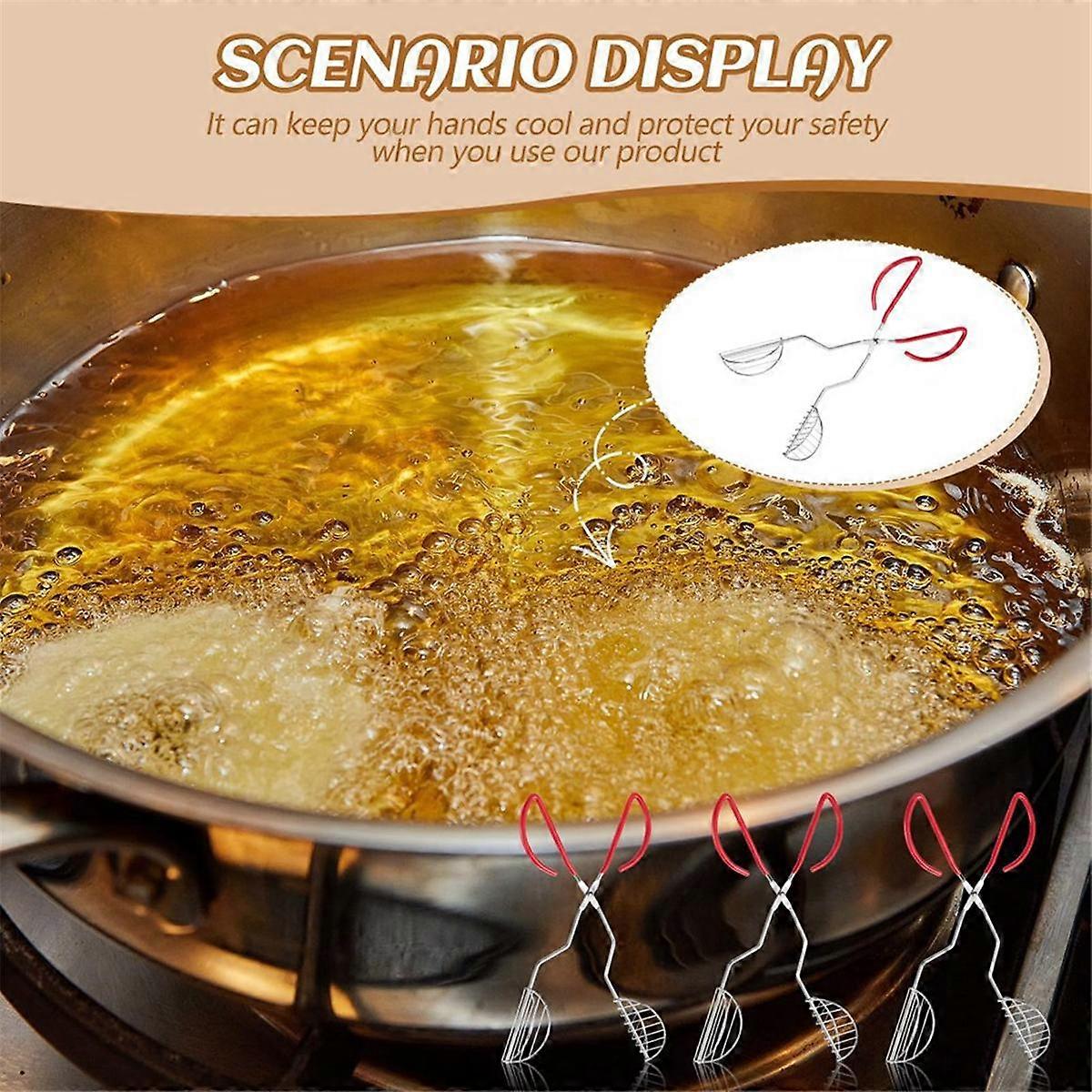 6 Pcs Stainless Steel Taco Shell Tong with Red Plastic Clip, Taco Press ...