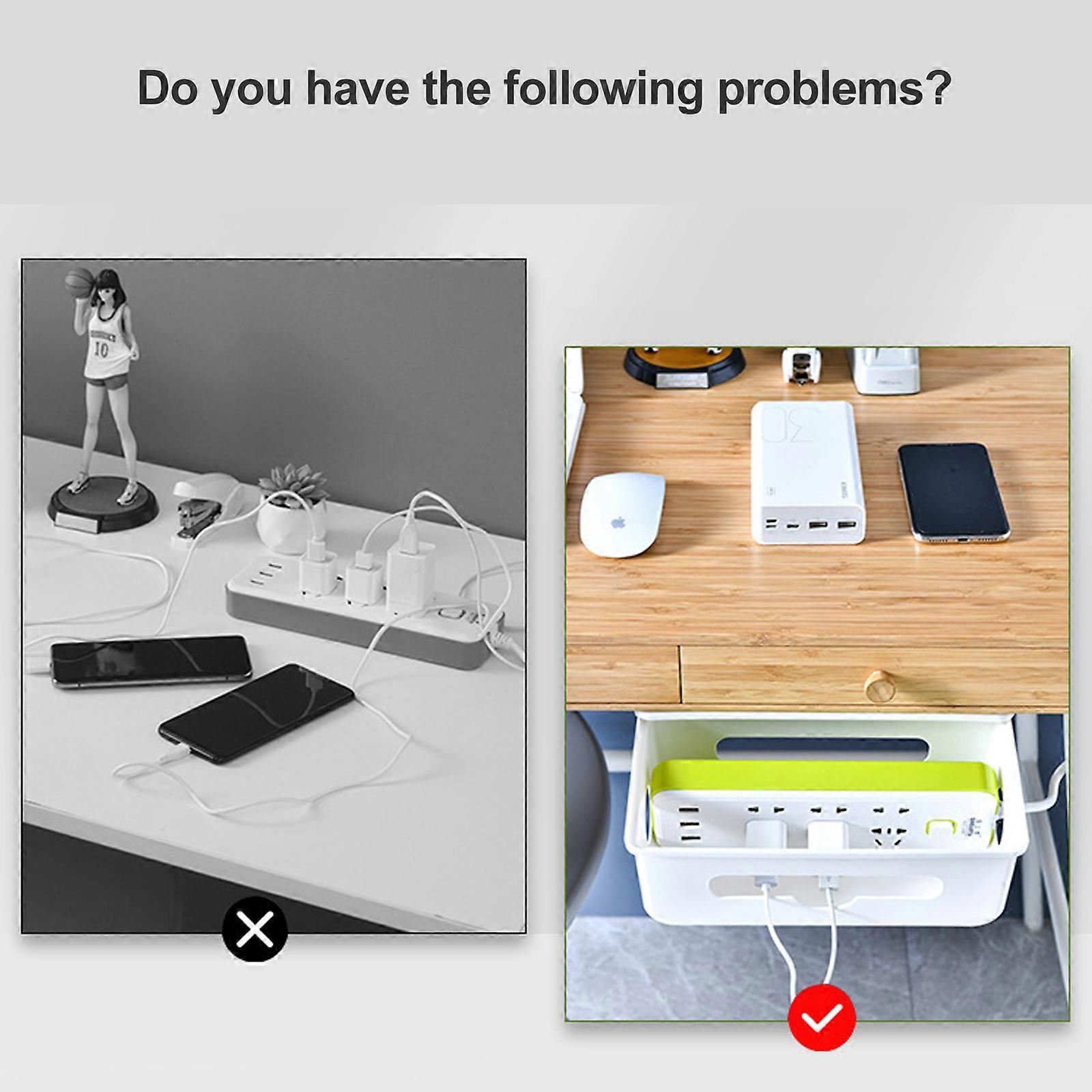 Cable Management Box, Cable Organizer Box Under Desk Cable Organizer ...