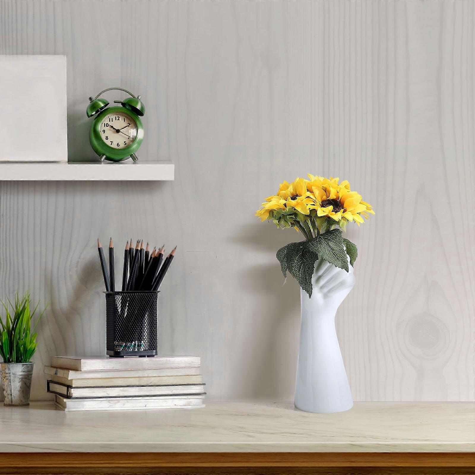 Nordic Vase Pots Hand Design Vintage Decor White Arm Dried Flowers Art Modern Home Portrait Look ...