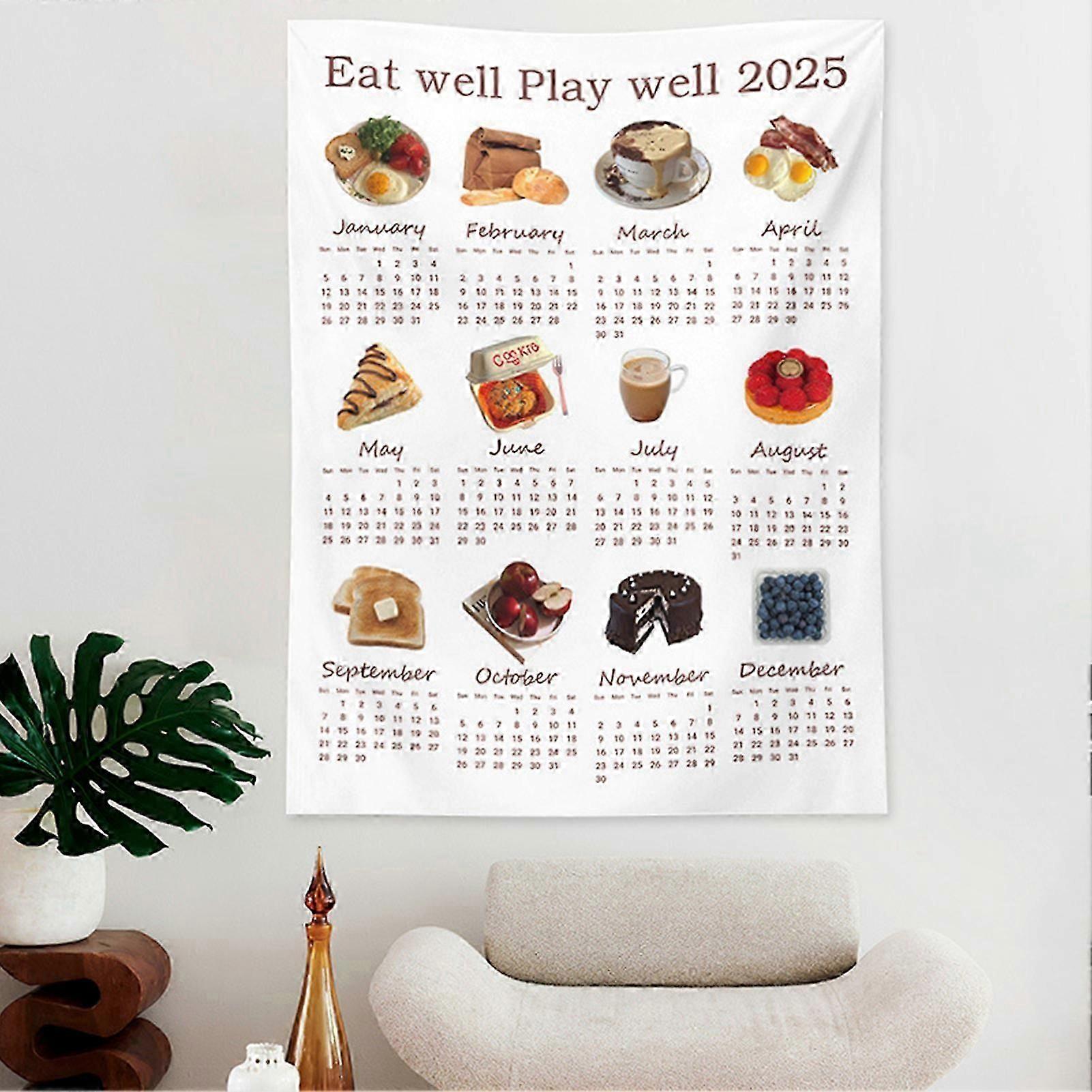 2025 Wall Calendar Legible Printing Wall Decoration Washable Home ...