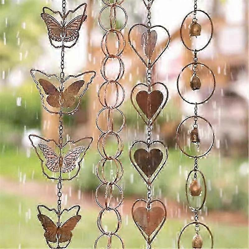 Steel Leaf Rain Chain, 1m Length Metal Garden Art Gift For Mom, Rain ...