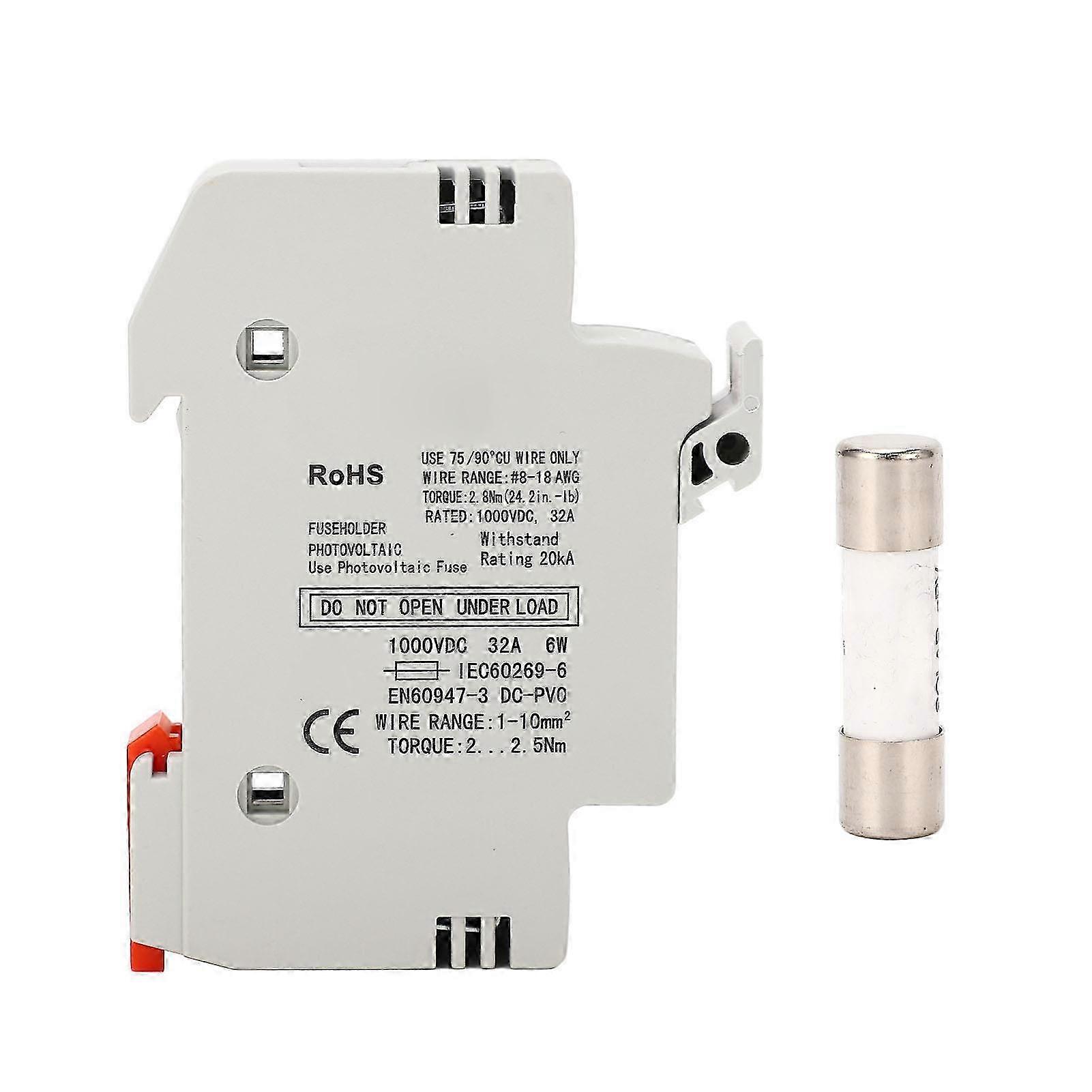 Fuse Circuit Breaker 1P 32A 1000V DC Switch with 10x38mm 15A PV Fuse ...