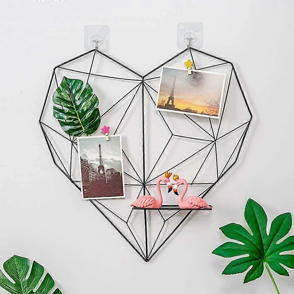 Versatile Organizer, Wall Grid Panel for Photo Display, Heart-Shaped Design, Easy Installation ...
