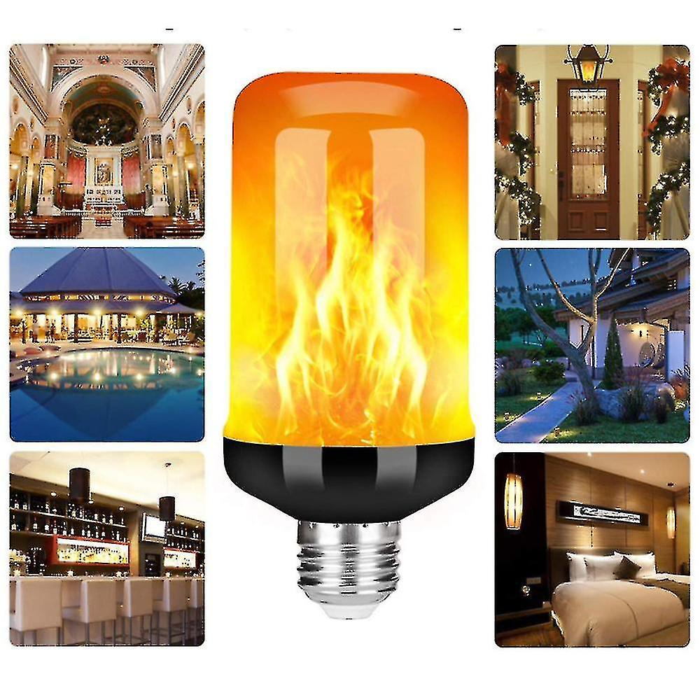Led Flame Light Bulb, 4 Modes Flickering Light Bulbs, E26/e27 Base ...