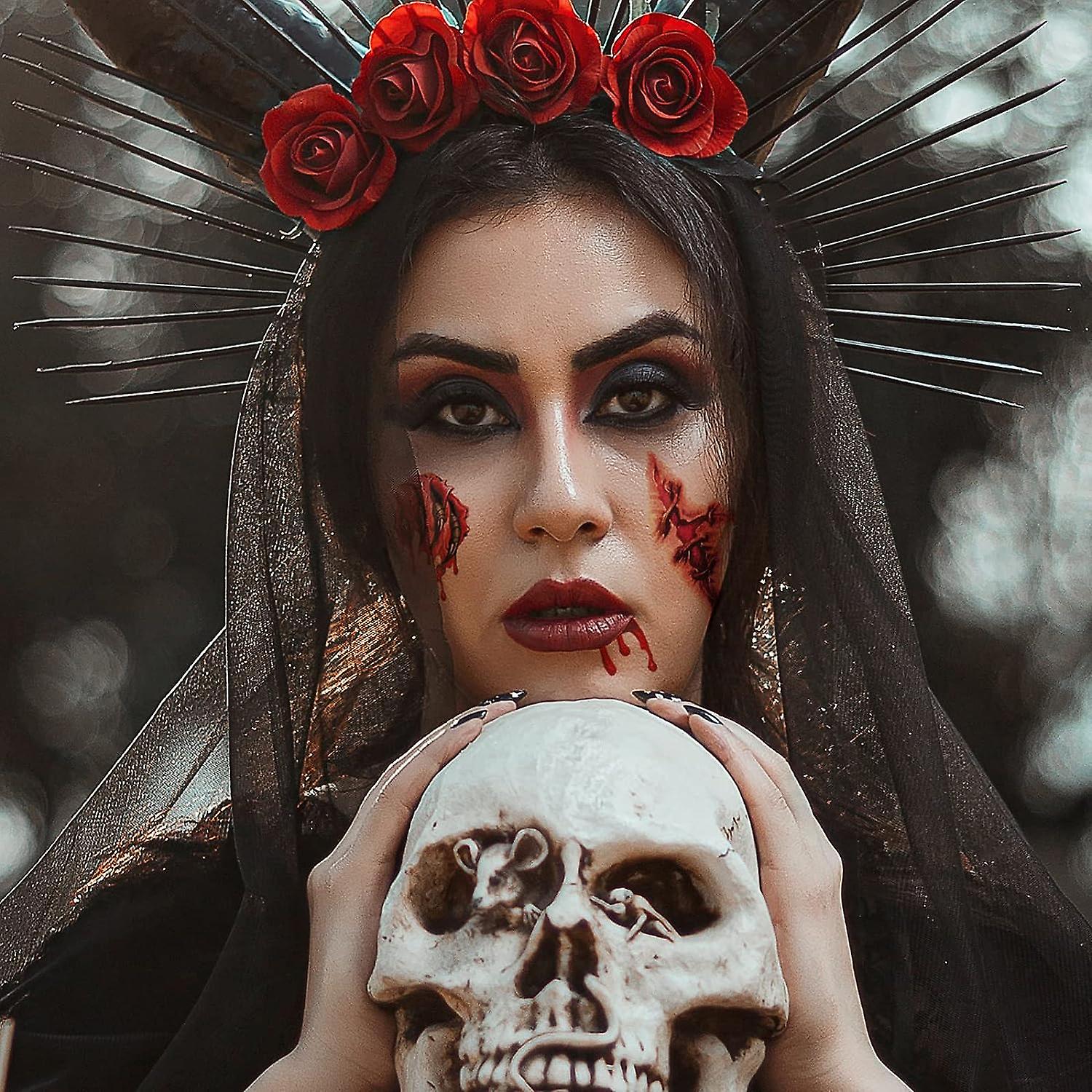 30 Sheets Scar Tattoo Temporary Halloween Makeup Tattoos Body Face Scar ...