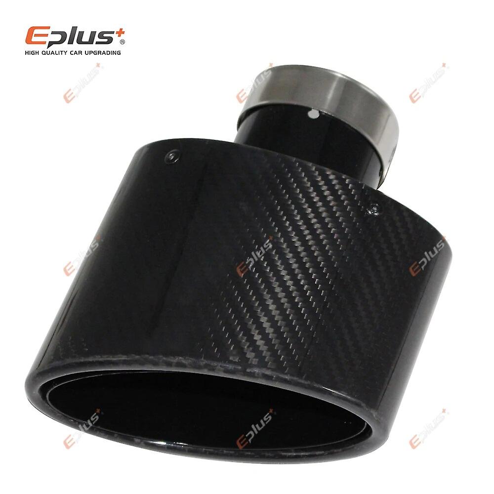 Universal Car Glossy Carbon Fiber Muffler Tip Exhaust Pipe Nozzle ...