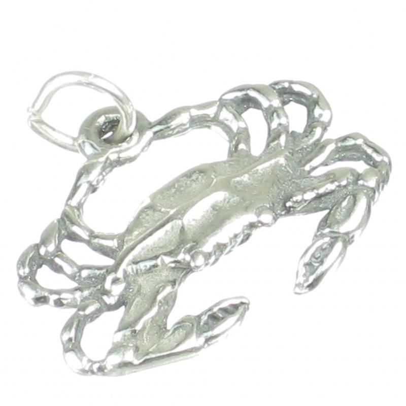 Crab Sterling Silver Charm .925 X 1 Sea Crabs Shellfish Cancer Charms ...