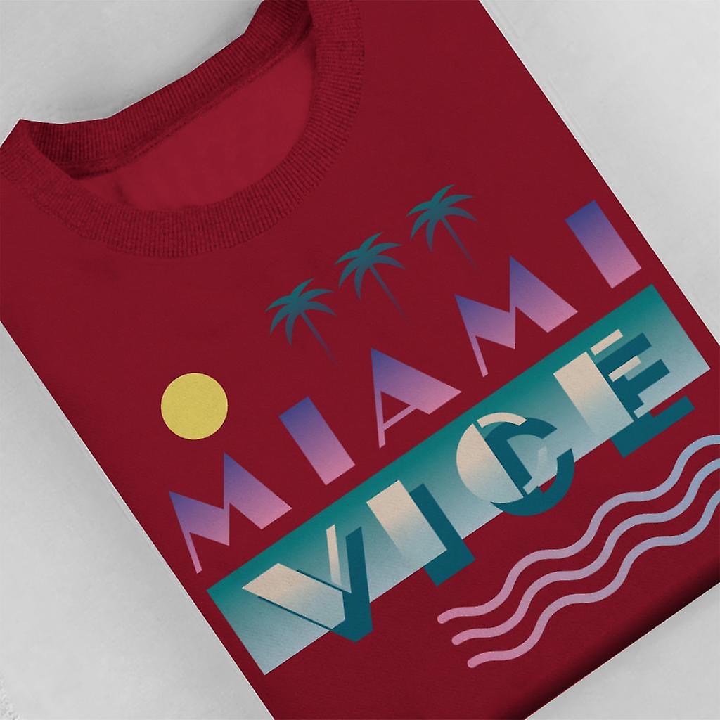 Miami Vice Logo With Sun And Palm Trees Women's Sweatshirt | Fruugo US
