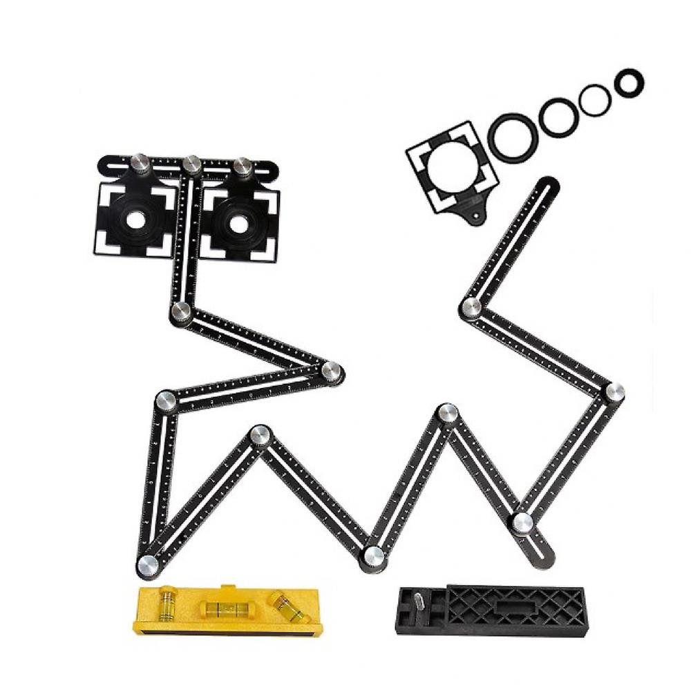 A Box Multi-Angle Tile Measuring Ruler - Black Corner Tool - Aluminum ...