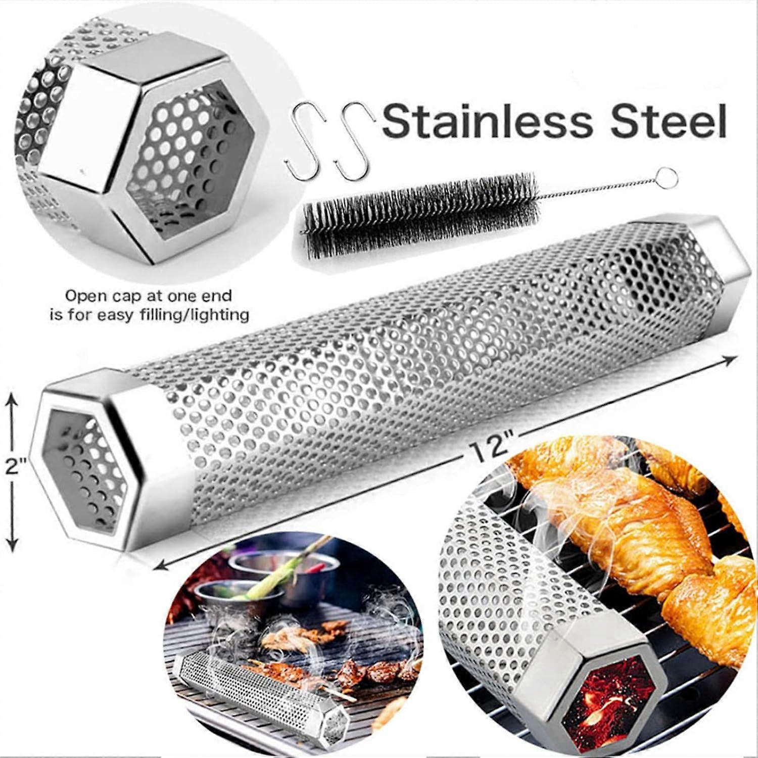 Smoke Tube for Pellet, Barbecue Smoker, Stainless Steel Pellet Tube ...