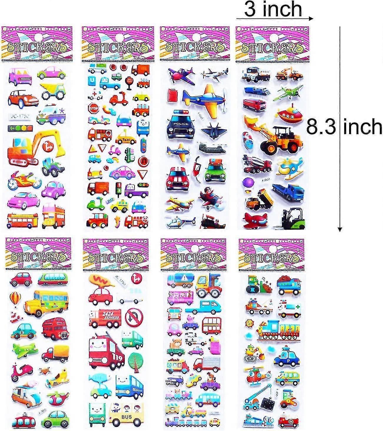Kids Cars And Trucks Stickers Party Supplies Pack, 20 Different Sheets ...