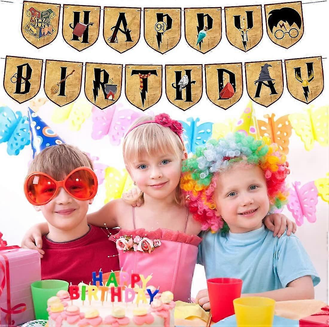 Magical Wizard Birthday Banner Party Supplies Set Happy Birthday Banner ...