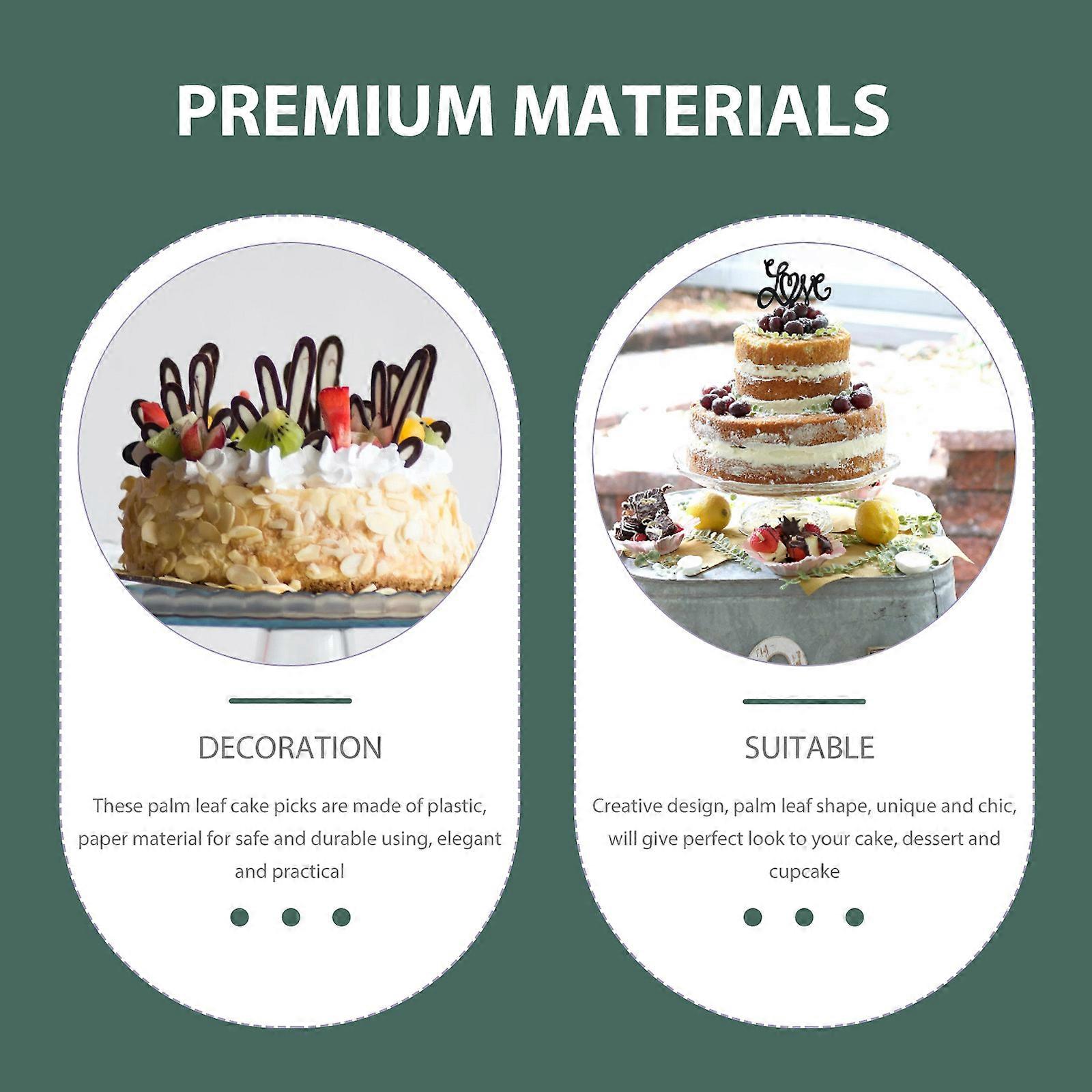 10 Pairs Palm Leaf Cake Topper Birthday Cake Picks Cake Inserts ...