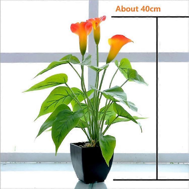 Konstgjorda blommor Växt Orange Konstgjord Calla Lily Blommor Konstgjord krukväxt Utomhus ...