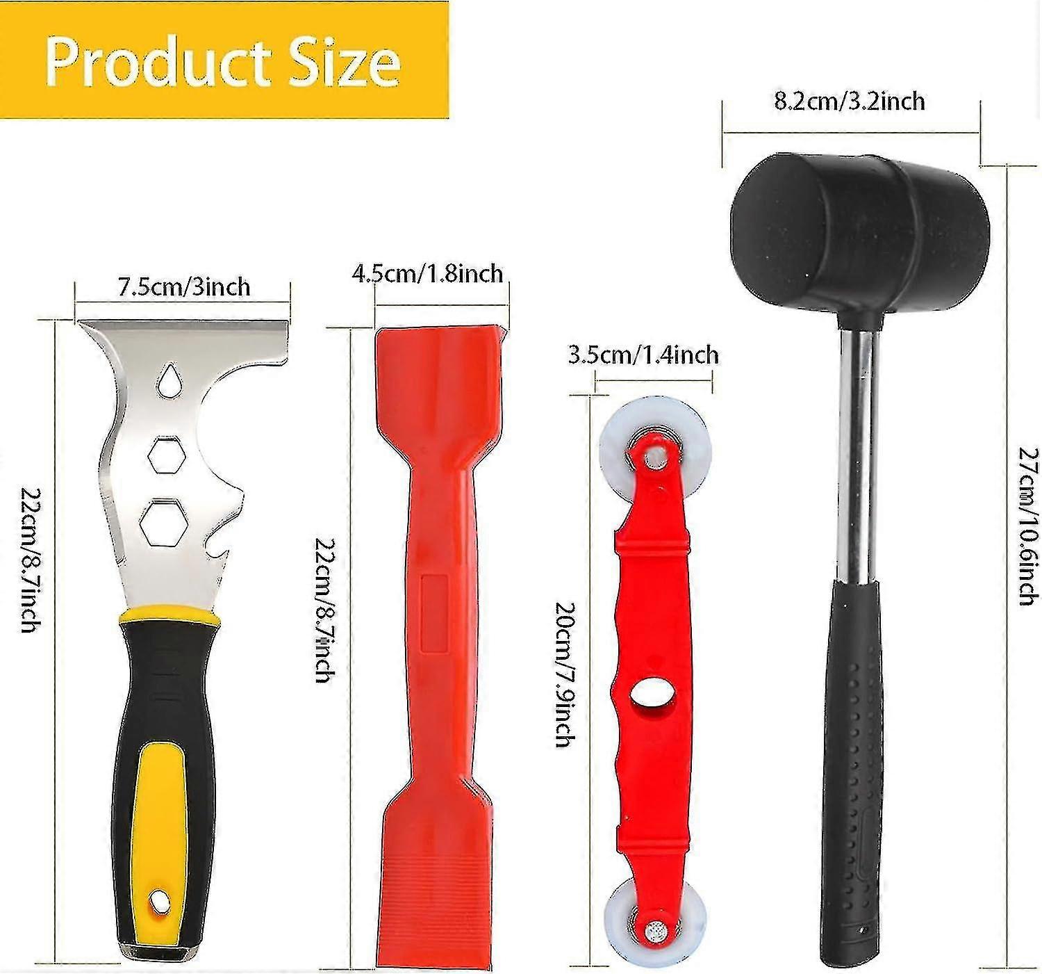 Window Glazing Tool Kit, Multi-functions Rubber Hammer, Knife Chisel ...
