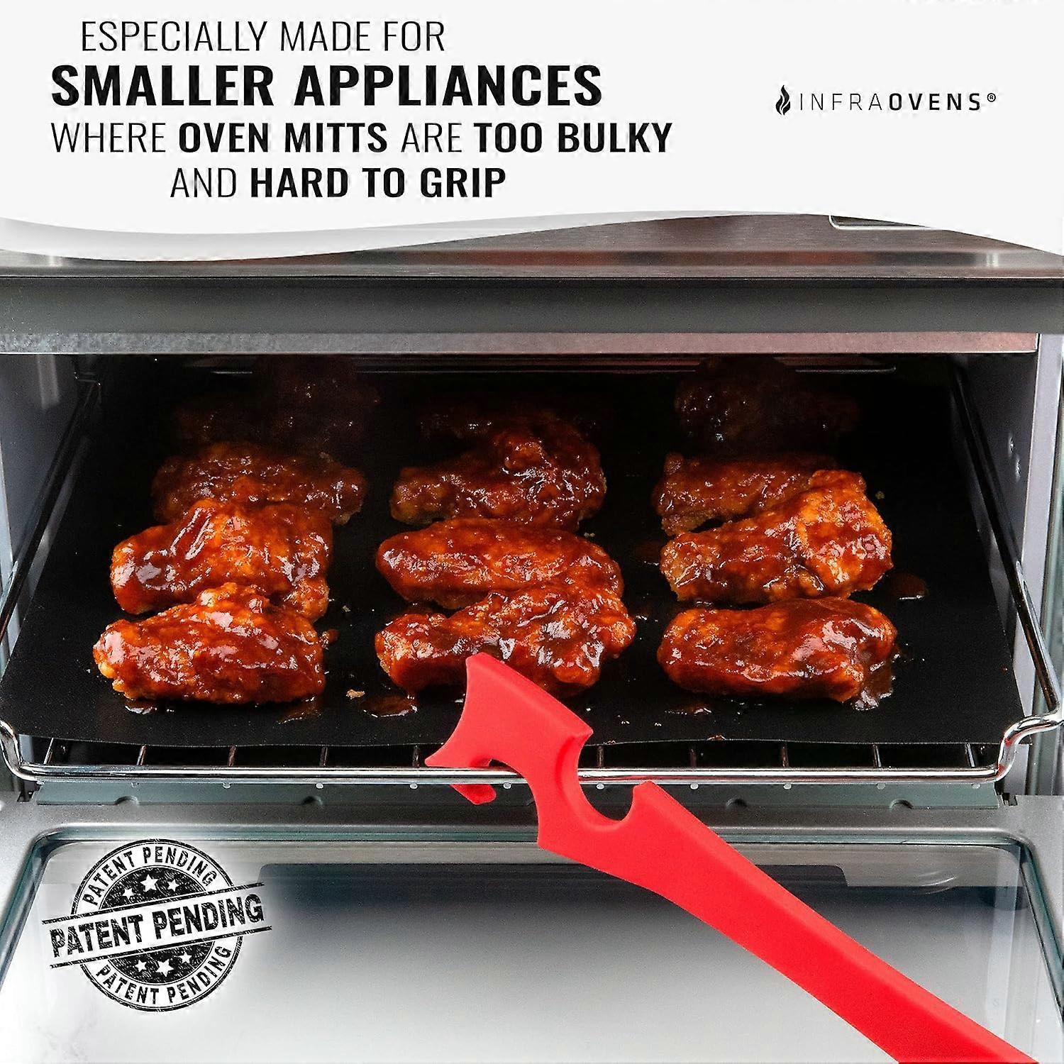 Silicone oven rack push and pull tool with long handle, shelf puller ...