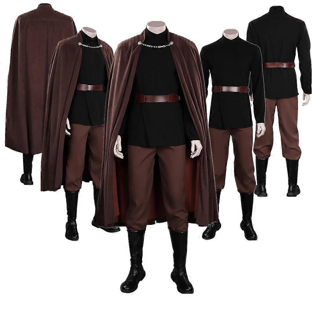Dooku Cosplay Costume Men Black Cloak Movie Battle Space Jedi Roleplay ...