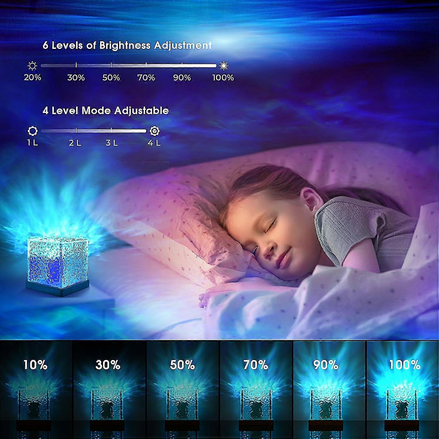 Ocean Wave Galaxy Projector, Night Light with Remote Control, 16 Colors ...