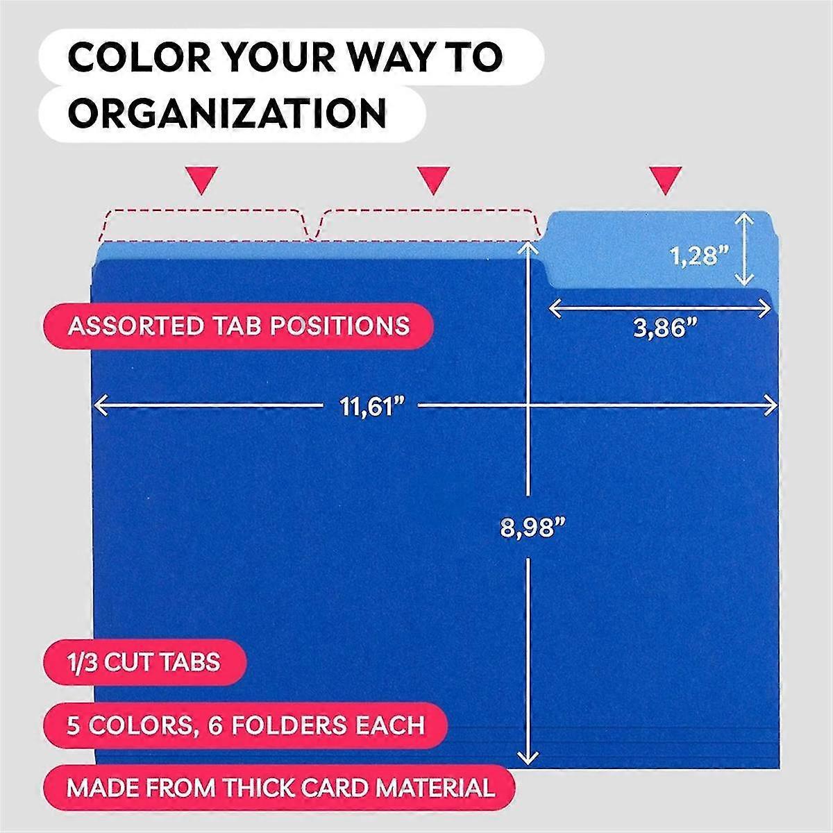 Colored File Folders - Colored Folders - Colored File Folders Letter ...