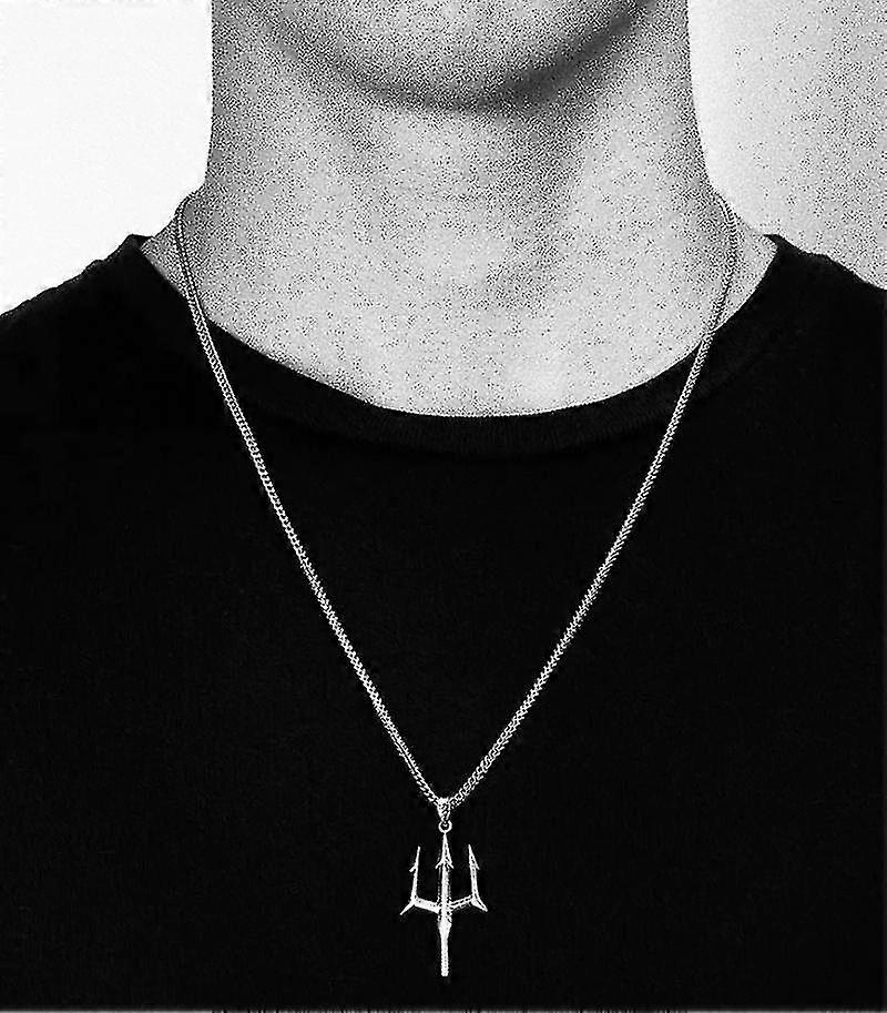Men S New Fashion Trend Poseidon Trident Metal Pendant Necklace Neo ...