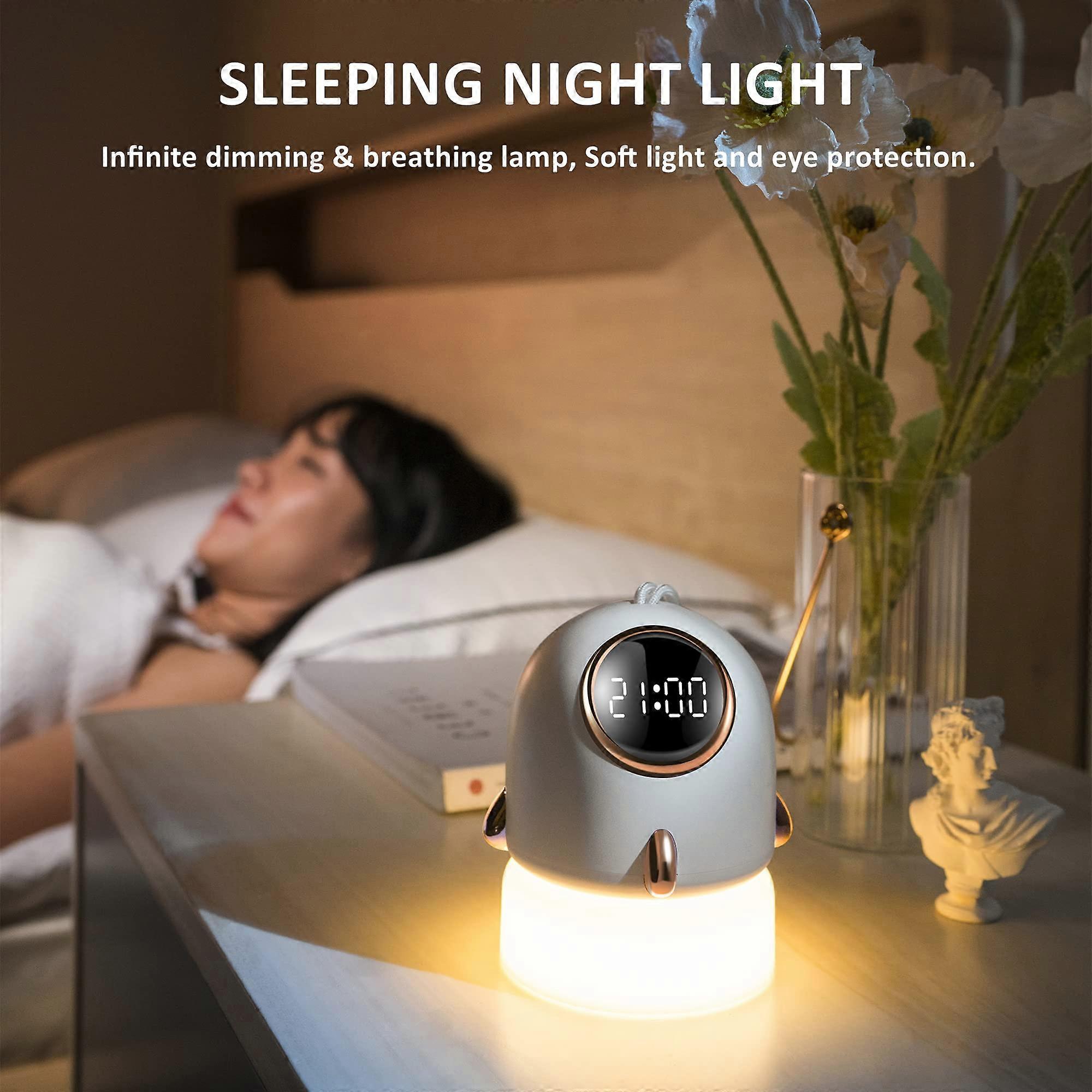Night Light Projector Handheld Rocket Alarm Clock Timer Portable Home ...