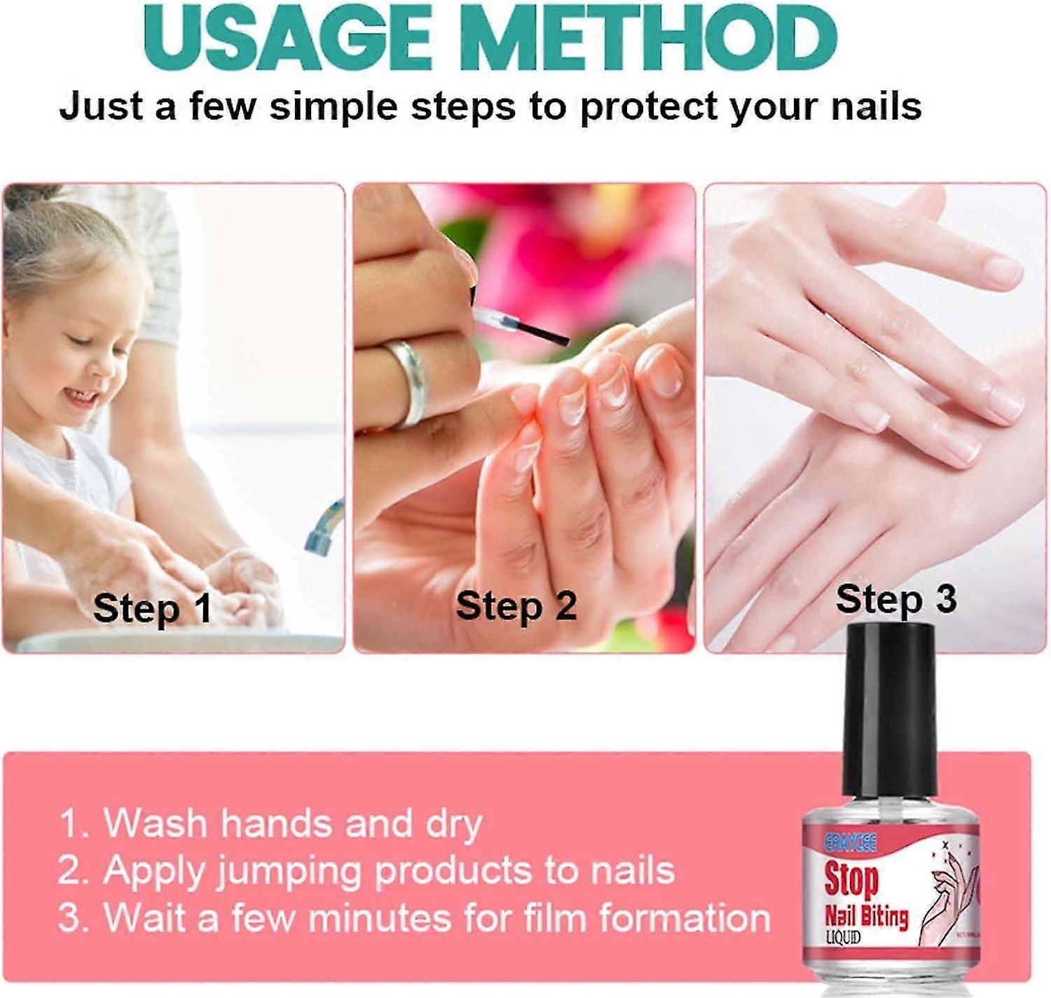 Anti Nail Biting Polish, Quick Drying Nail Biting Prevention, Formula ...