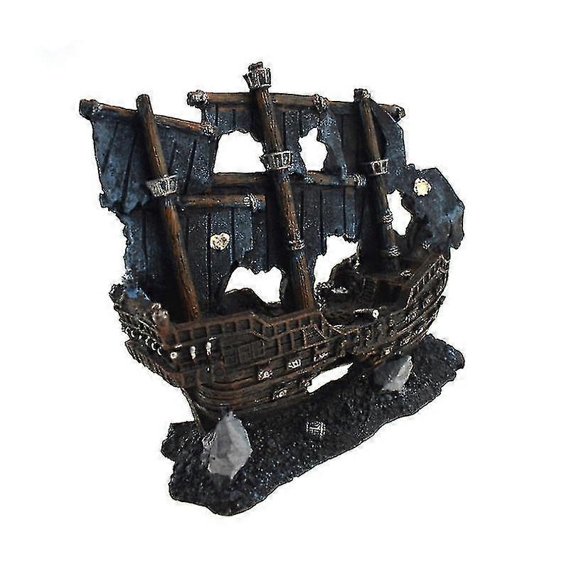 Resin Pirate Ship Decoration, Aquarium Beautification, Fh Tank ...