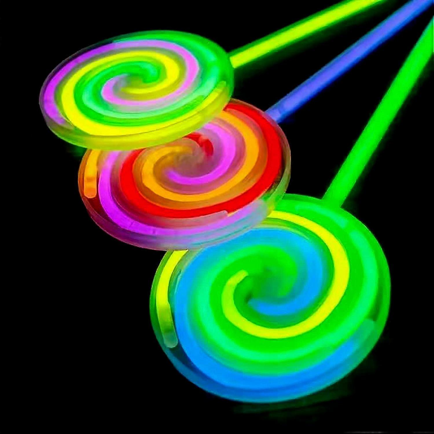 4Pcs LED Light-Up Lollipop Glow Sticks Fashion Toys Lollipop Spinning ...