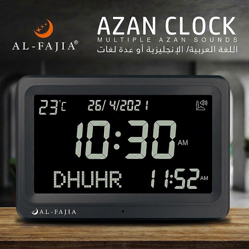 AL-FAJIA/AL-FATIHA Athan Muslim Clock with Hijri Calendar Azan Prayer ...