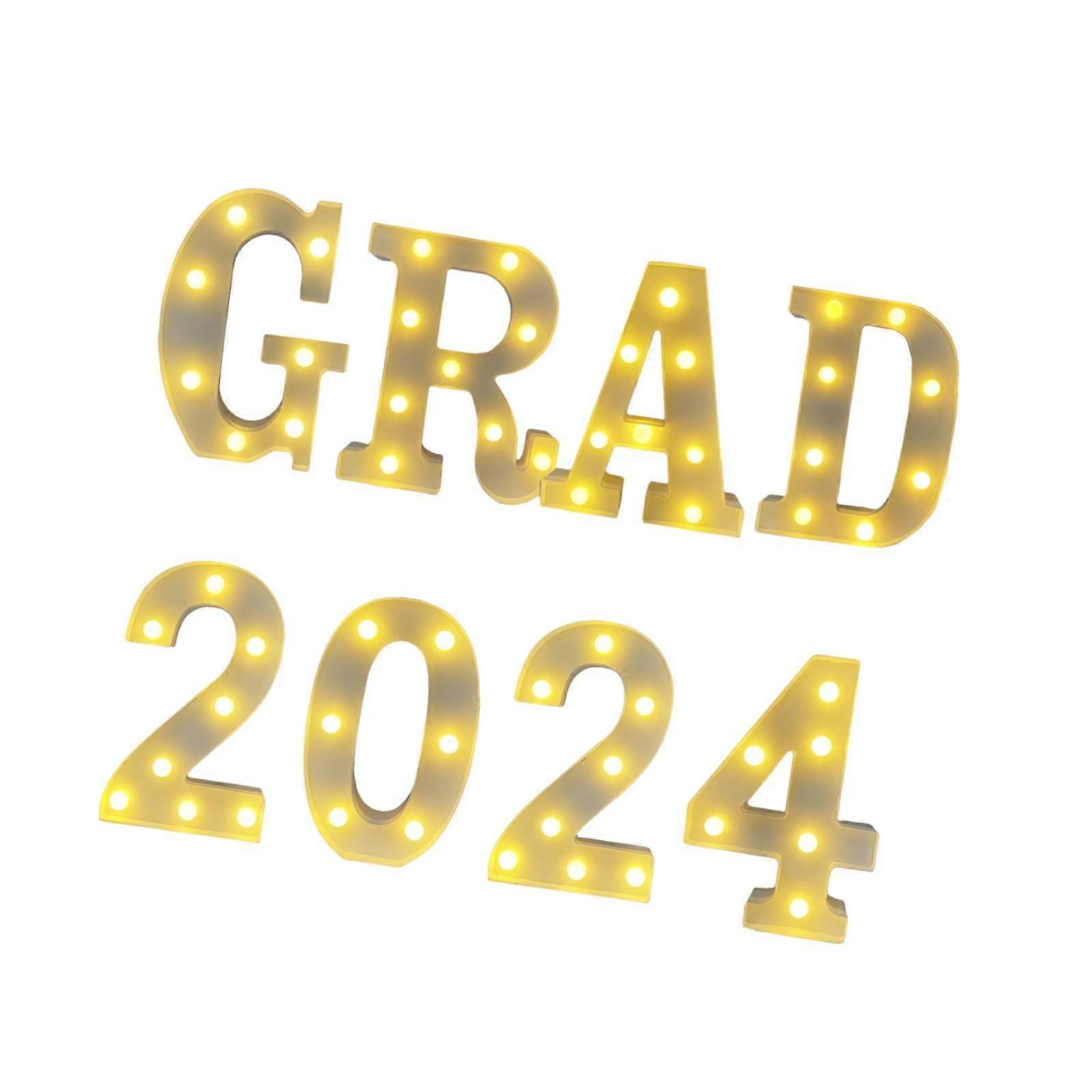 Graduation Decorations Class of 2024,8 LED Marquee Light Up Letter Grad ...