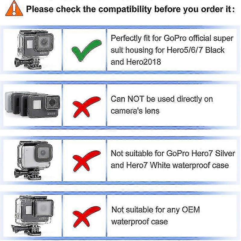 3 Pack Dive Filter for GoPro Hero 5 6 7 Black Super Suit Dive Housing ...