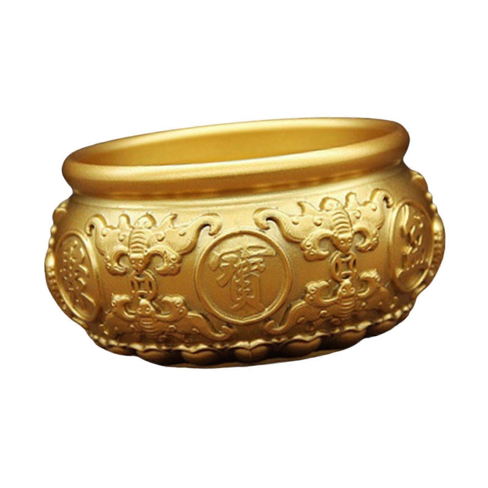 Chinese Feng Shui Treasure Bowl Tabletop Ornament Treasure Basin Table ...