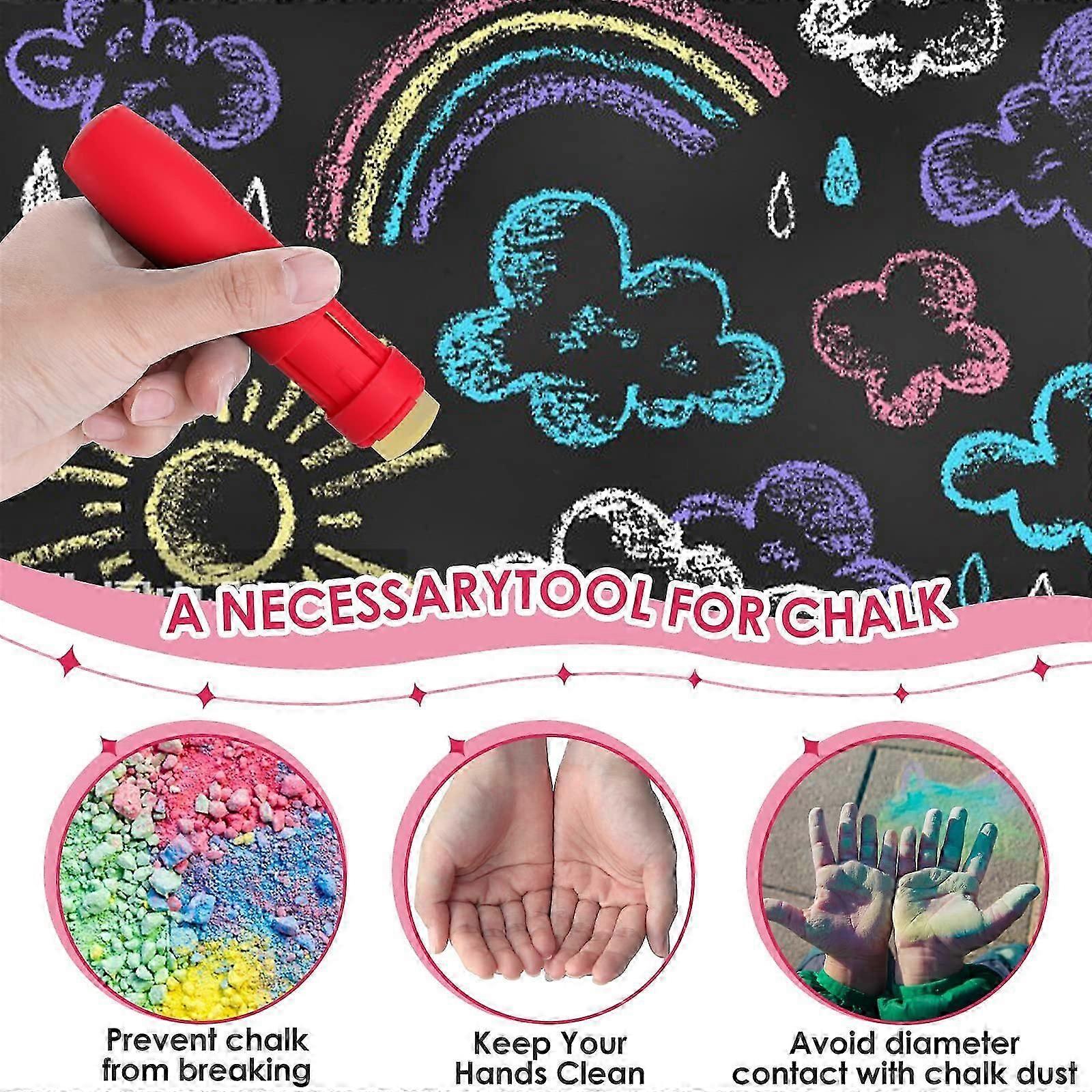 5 Pieces Sidewalk Chalk Holder, Colorful Plastic Chalk Holders Chalk ...