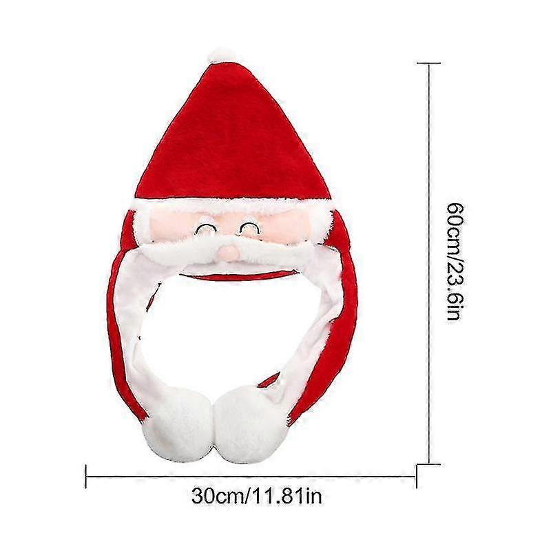 Ear Moving Jumping Hat Creative Plush Christmas For Women Girls Holiday ...