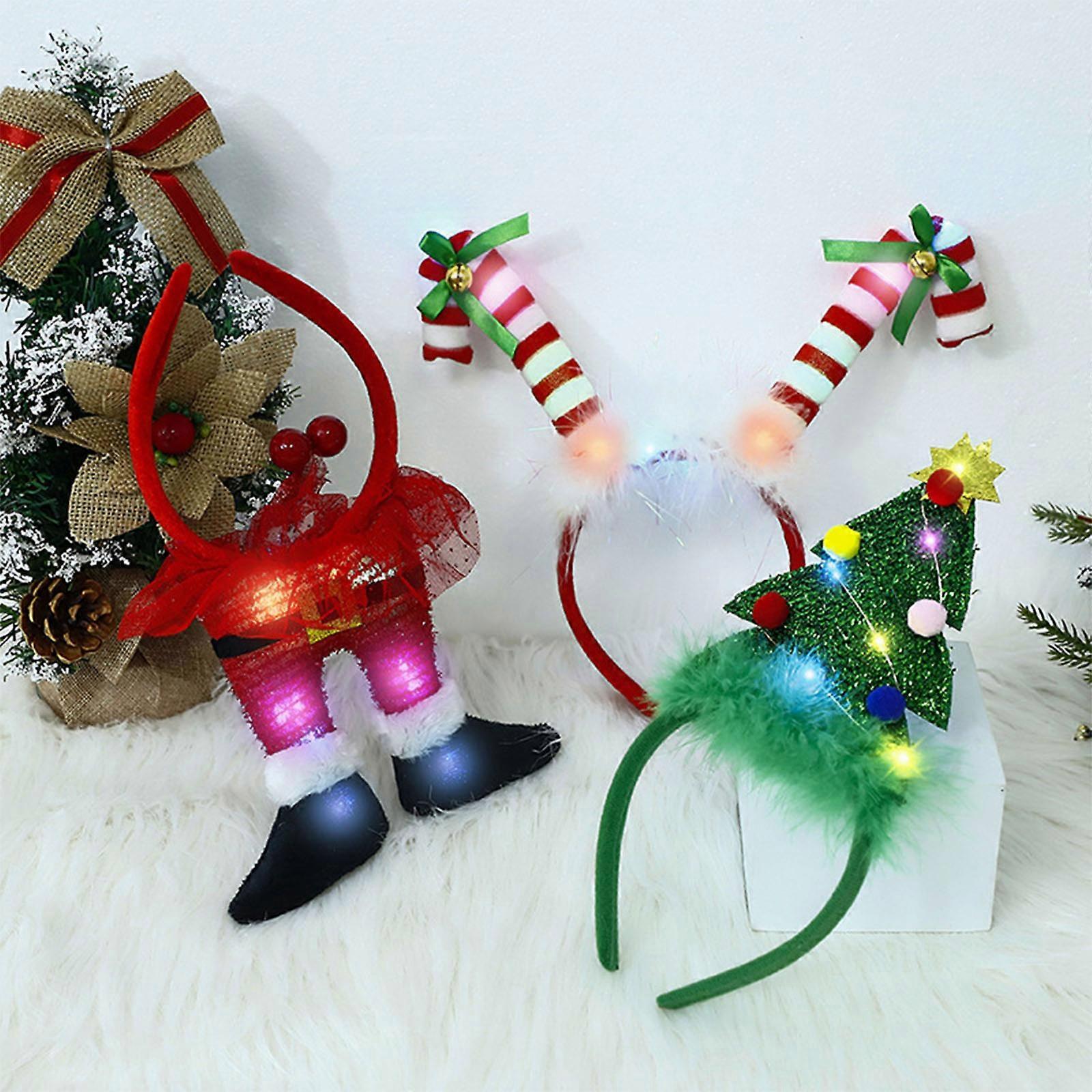 Christmas Led Light Headbands Santa Claus Leg Headband Kids Adult ...