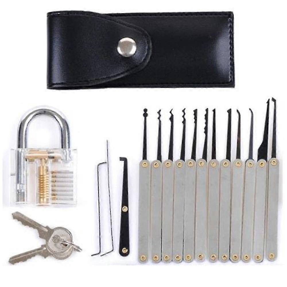 15pcs Lock Padlock Picking Kit Tools Transparent Key Extractor Lock ...