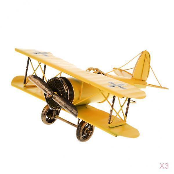 3st Retro Metall Flygplan Modell Biplan Plan Flygplan Heminredning ...