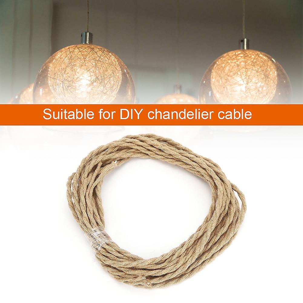 Vintage Twisted Jute Rope Electrical Wire 3m Durable DIY Decoration ...