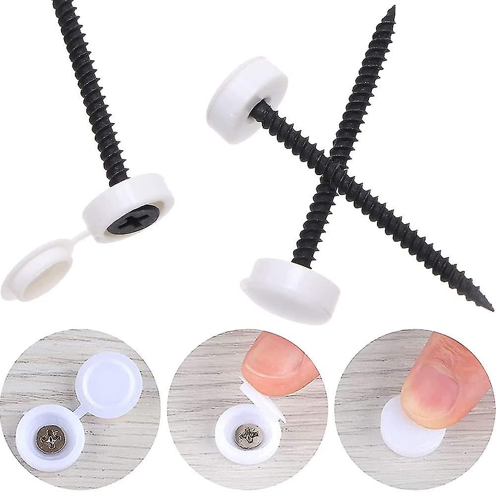 100 Pieces 14mm*5mm Diameter Drilling Hole Plugs Round Clear White ...