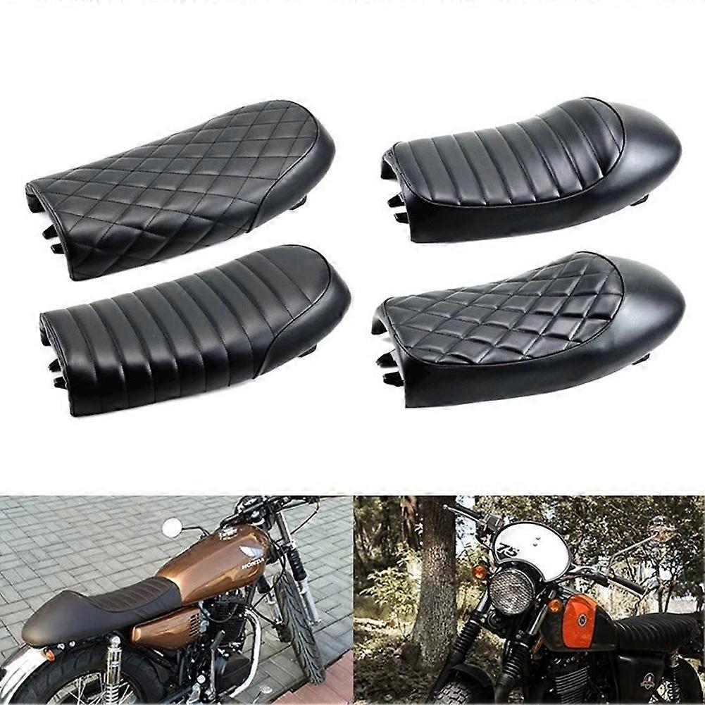 Motorfiets Universal Cafe Racer Seat Aangepaste Vintage Bult Zadel Flat ...