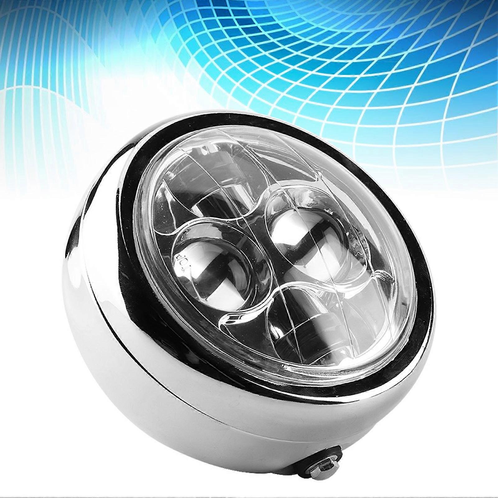 Motorcycle Headlight Universal Vintage Aluminum Retro LED Round ...