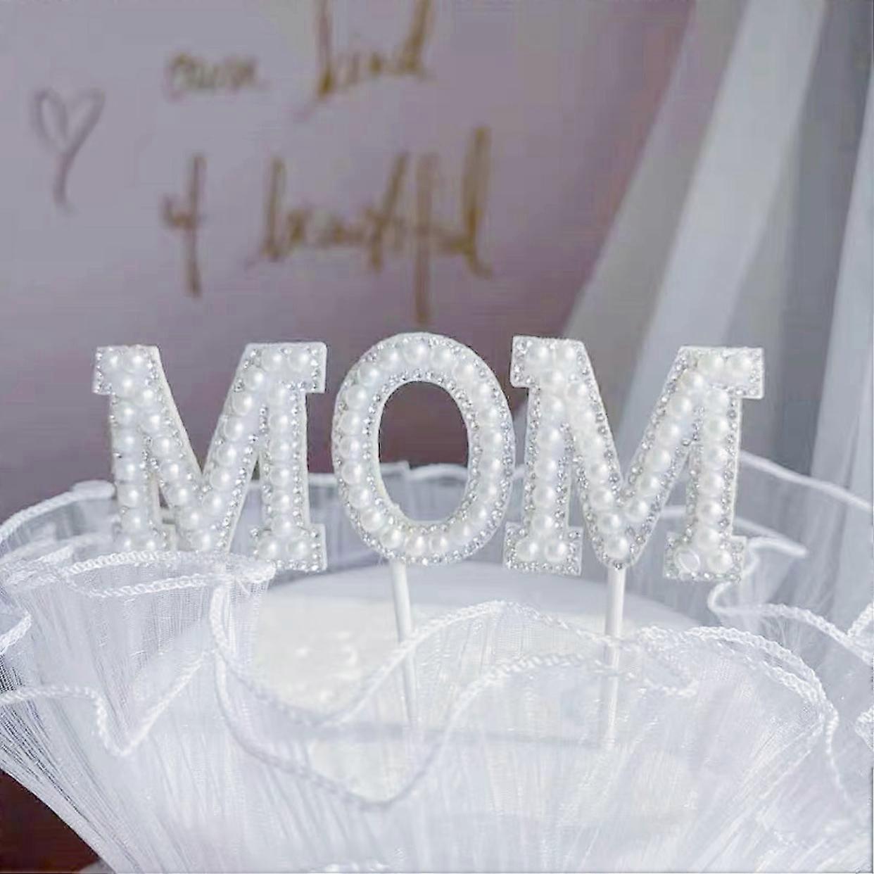 New Acrylic Happy Mother's Day Cake Topper Mum Birthday Gold Best Mom ...