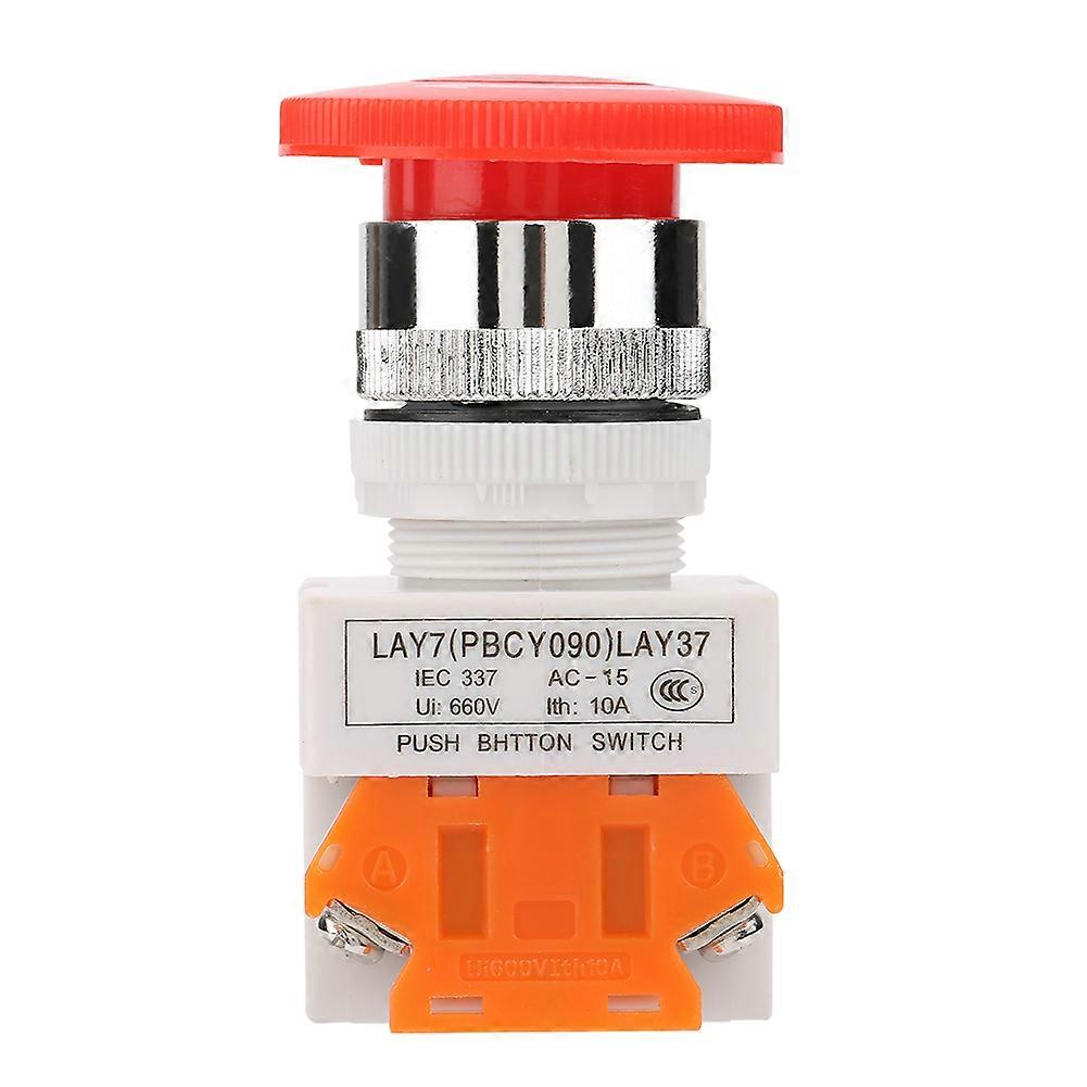 Self Locking Emergency Stop Mushroom Push Button Switch 22mm Mount ...